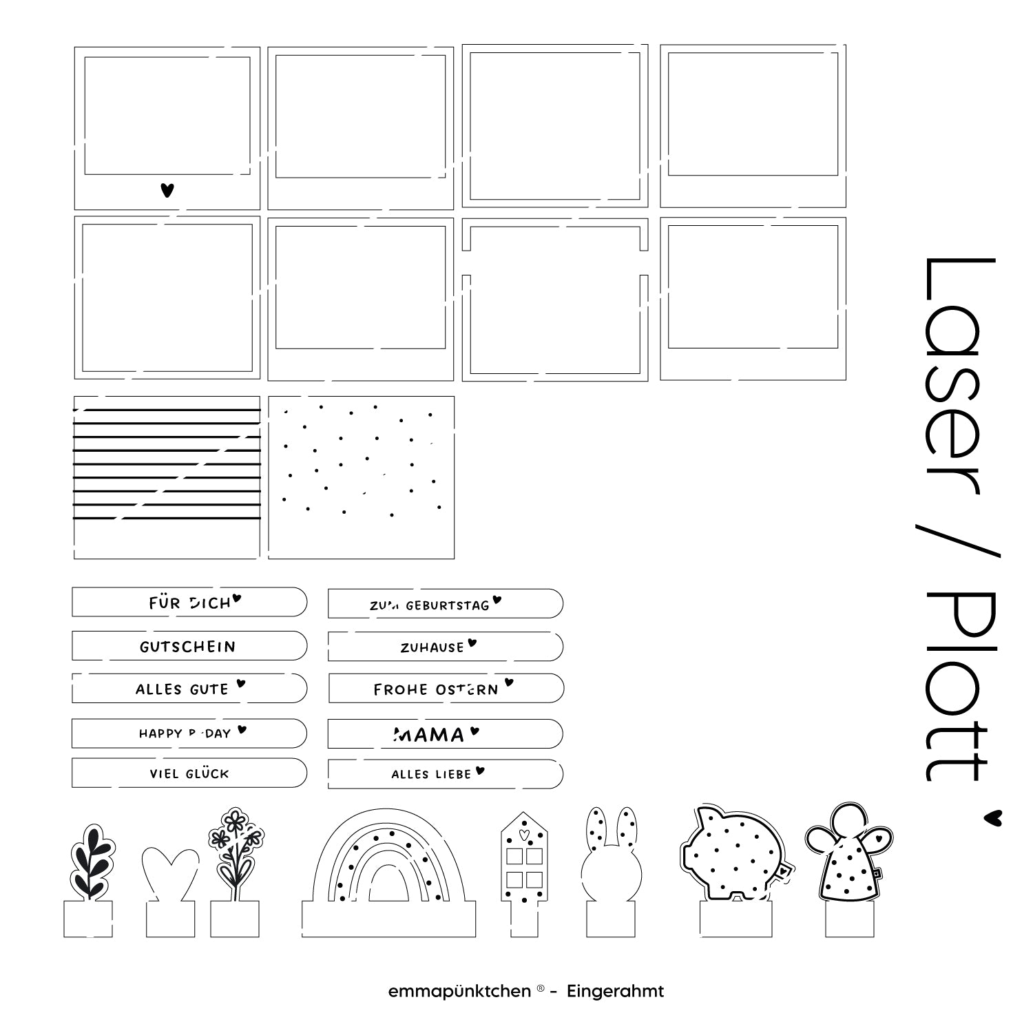 emmapünktchen ® Laser- / Plottdatei - Eingerahmt LASER / PLOTT
