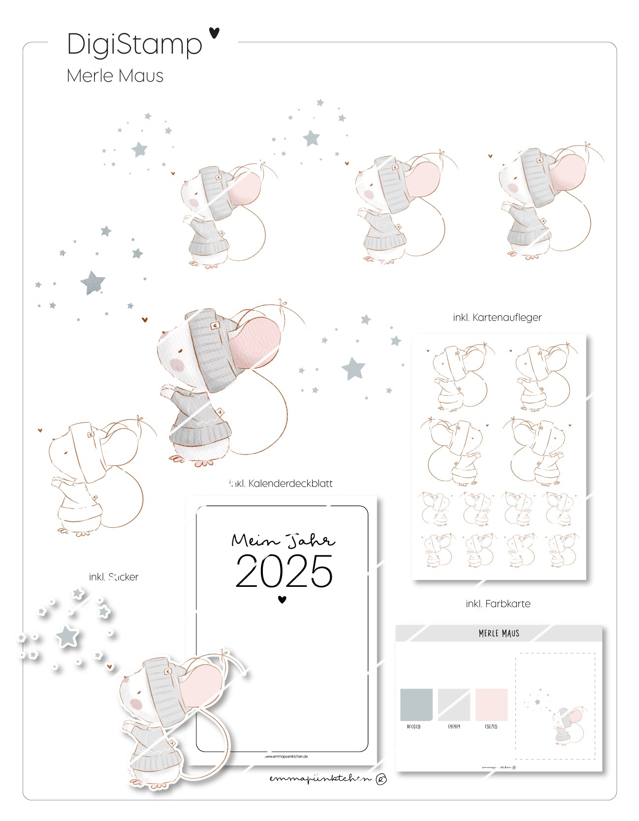 emmapünktchen ® DigiStamp - Merle Mouse